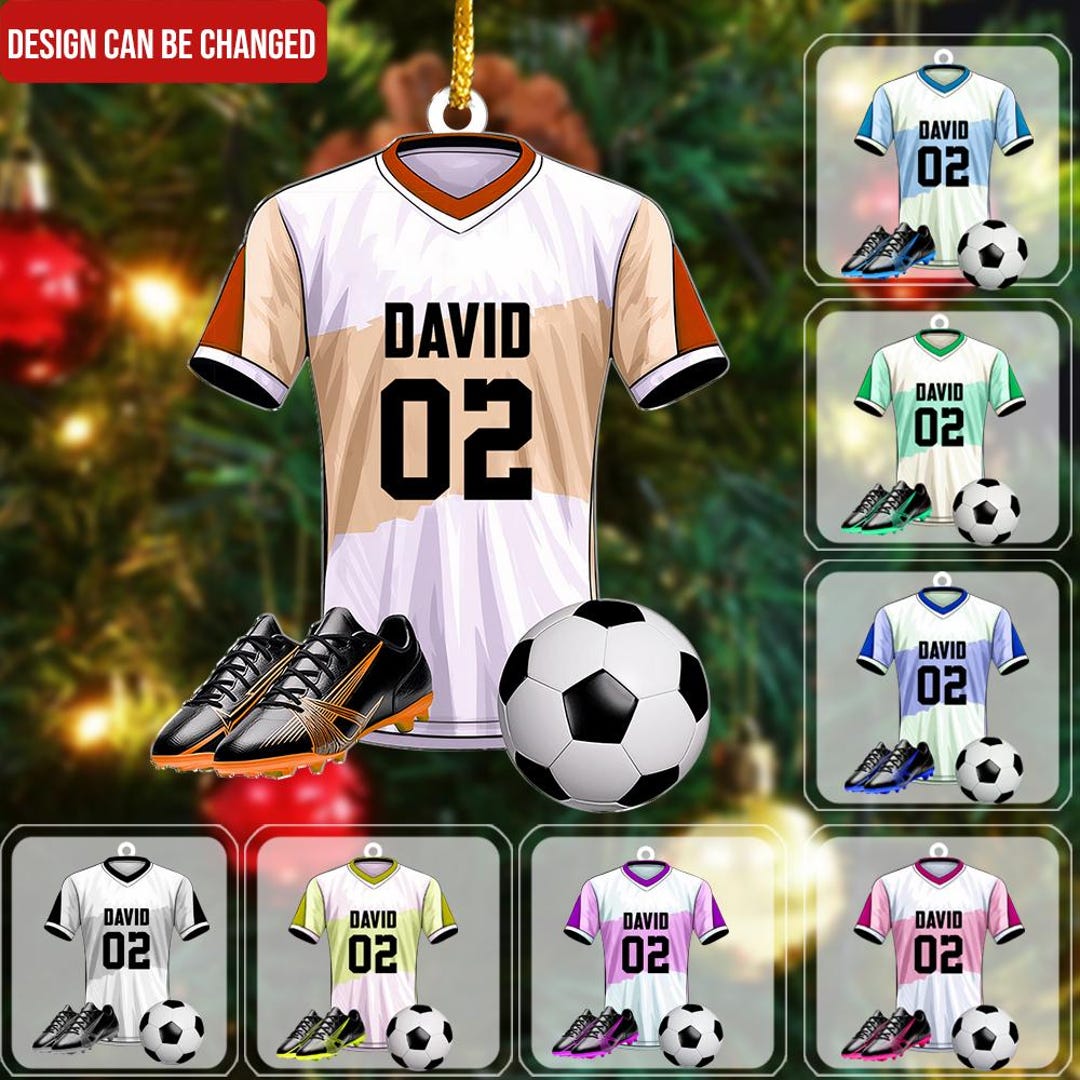 Soccer Christmas Ornament Personalized Acrylic Soccer Ball Decoration ...