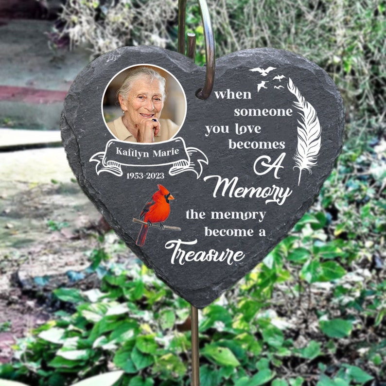 The Memory Becomes A Treasure | Personalized Slate | in Loving Memory ...