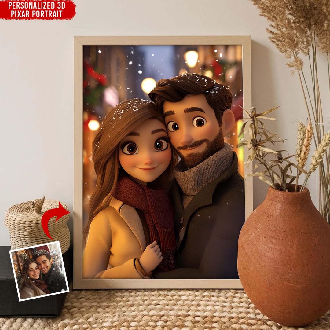 Custom 3D Cartoon Style Couple Portrait - Custom Cartoon Style Couple ...