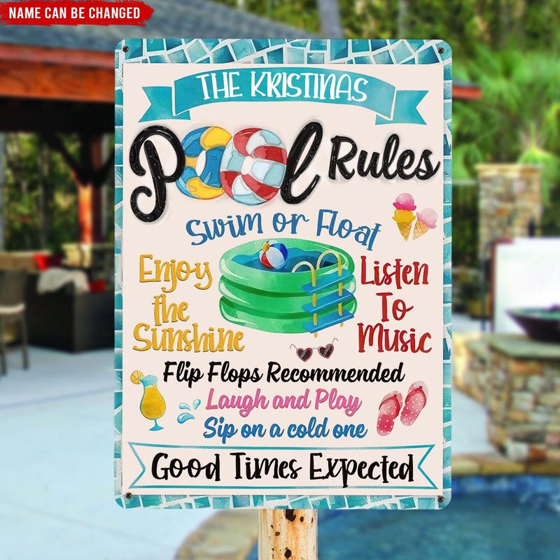 Pool Rules Sign - Etsy