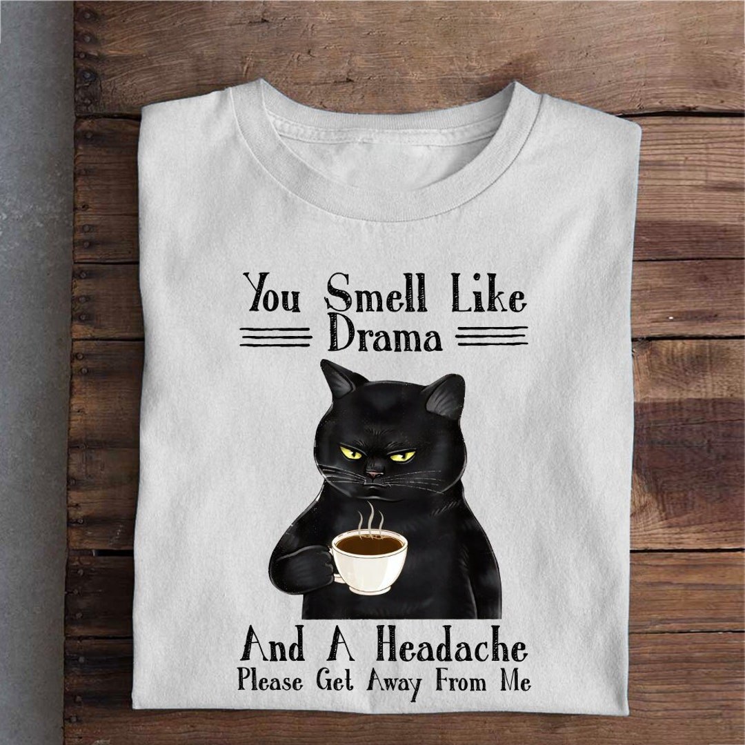 You Smell Like Drama and A Headache Shirt, Cat Lover Shirt, Gift for Cat Lover, Cat Mom Gift ...