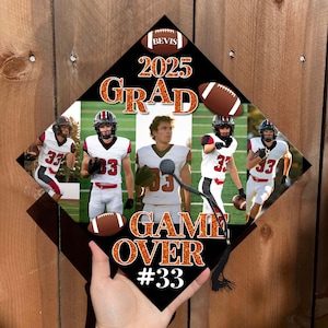 Custom Football Photo Graduation Cap Topper, Personalized Graduation ...