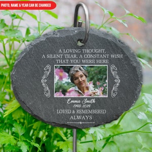 A Silent Tear A Constant Wish - Personalized Garden Slate, Memorial ...