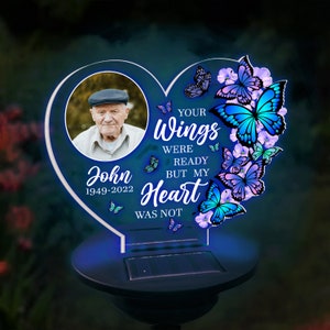 Your Wings Were Ready but My Heart Was Not - Personalized Solar Light ...
