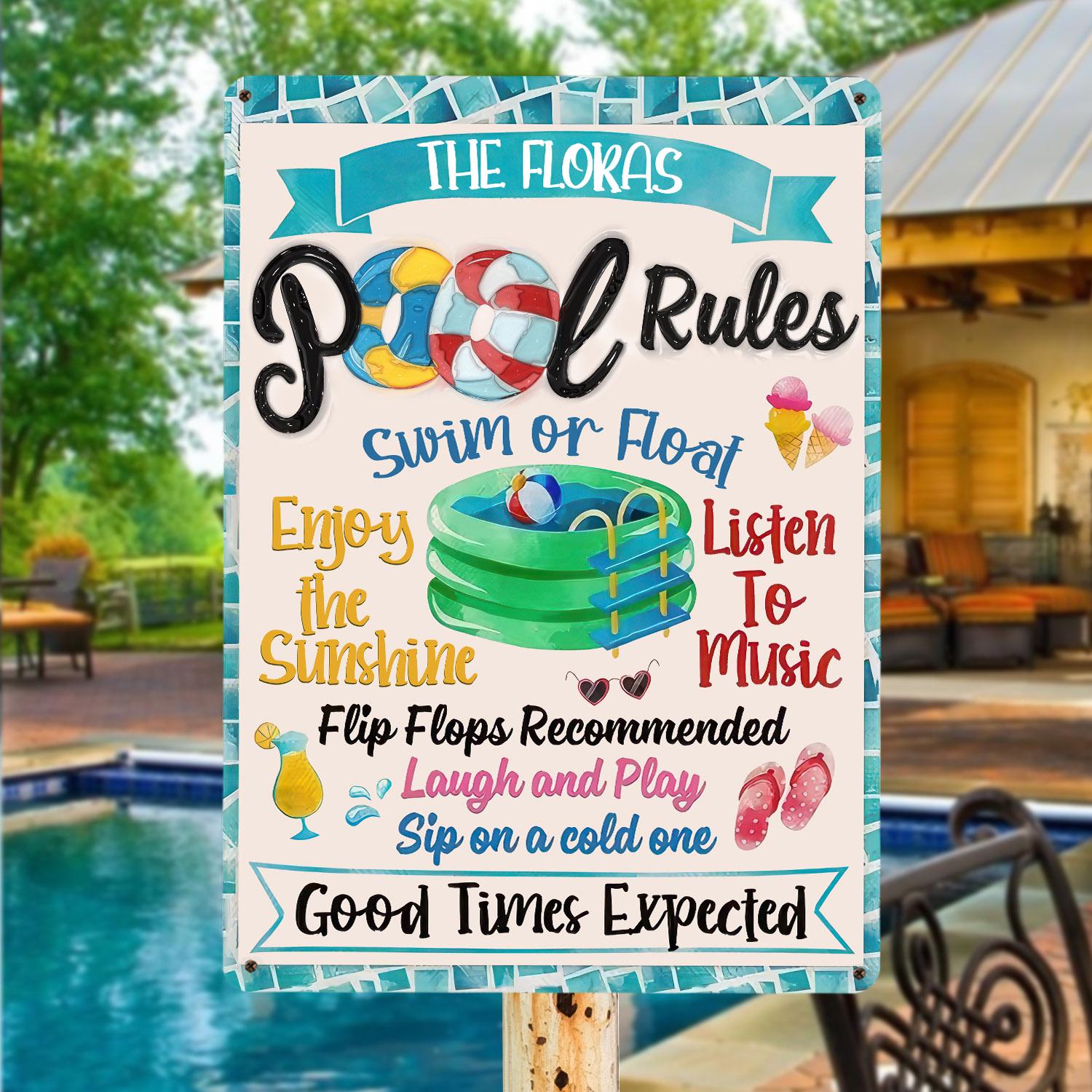 Pool Rules Sign-personalized Funny Pool Rules Metal Sign,custom Sign ...