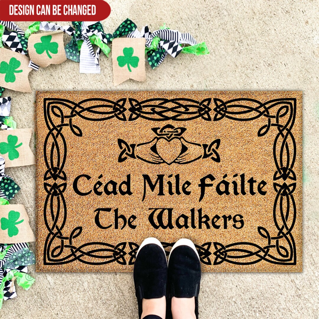 A Hundred Thousand Welcomes,personalized Doormat, Celtic Irish Gift ...