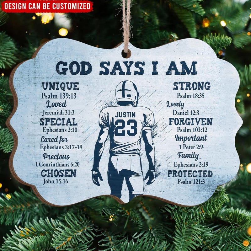 Christian Football Ornament - Etsy