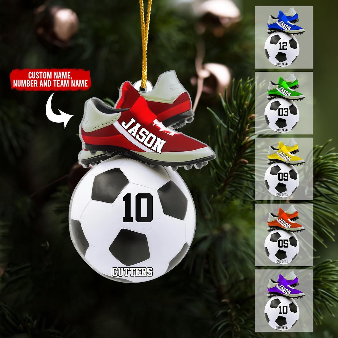 Soccer Ball Christmas Ornament - Personalized Acrylic Ornament, Great ...