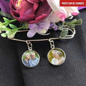 Custom Memorial Graduation Photo Pin, Grad Gown Memorial Pin, Wedding Memorial Charm, Memorial ...