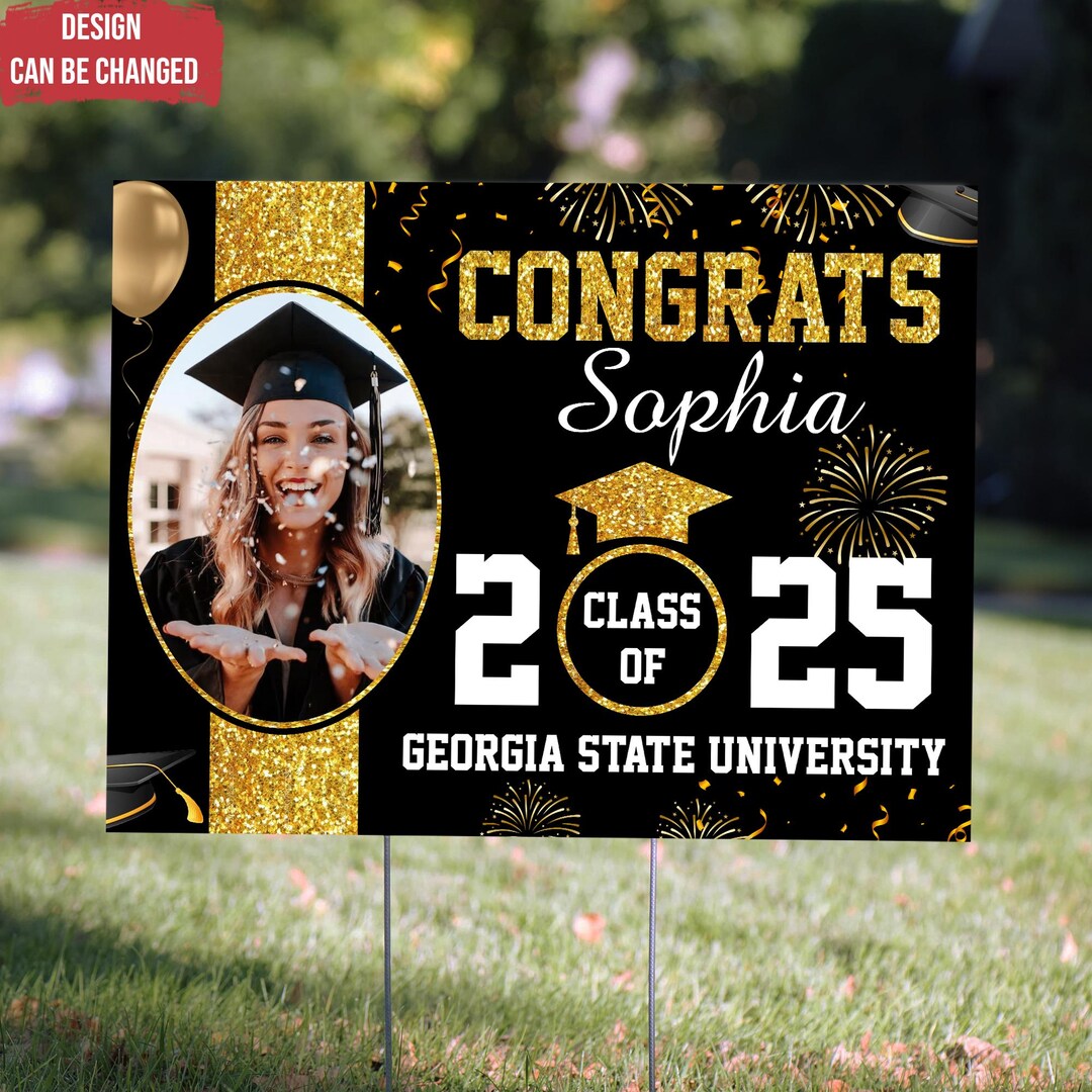 Custom Photo Graduation Yard Sign,personalized Senior Class of 2025 ...