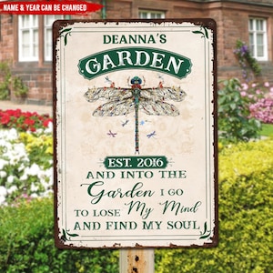 And Into the Garden I Go - Personalized Garden Metal Sign - Custom ...