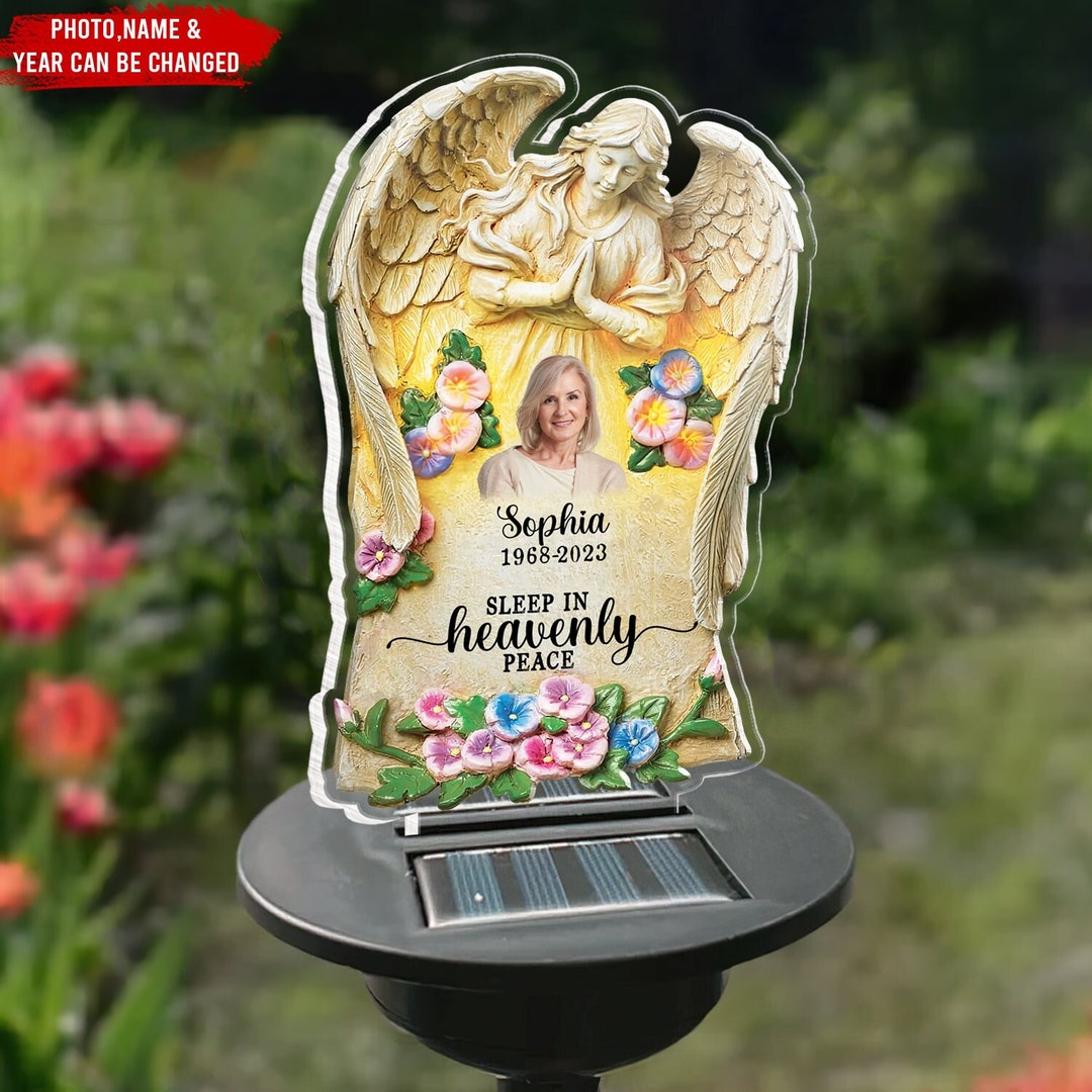 Sleep in Heavenly Peace Personalized Solar Light, Memorial Gift for ...