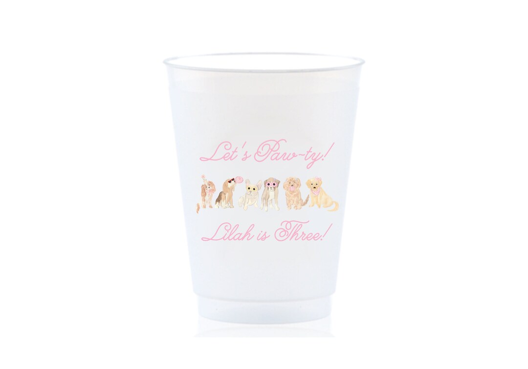 Puppy Party Cups, Watercolor Birthday Party, Dog Cups, Dog Party Cups ...