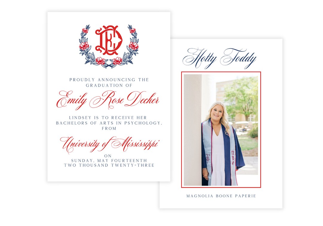 Custom Graduation Announcement, Hotty Toddy Graduation Announcement ...