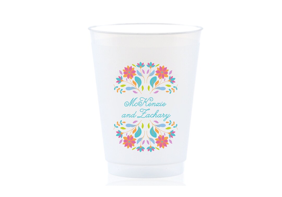 Fiesta Party Cups, Watercolor Fiesta Rehearsal Dinner Cups, Engagement ...