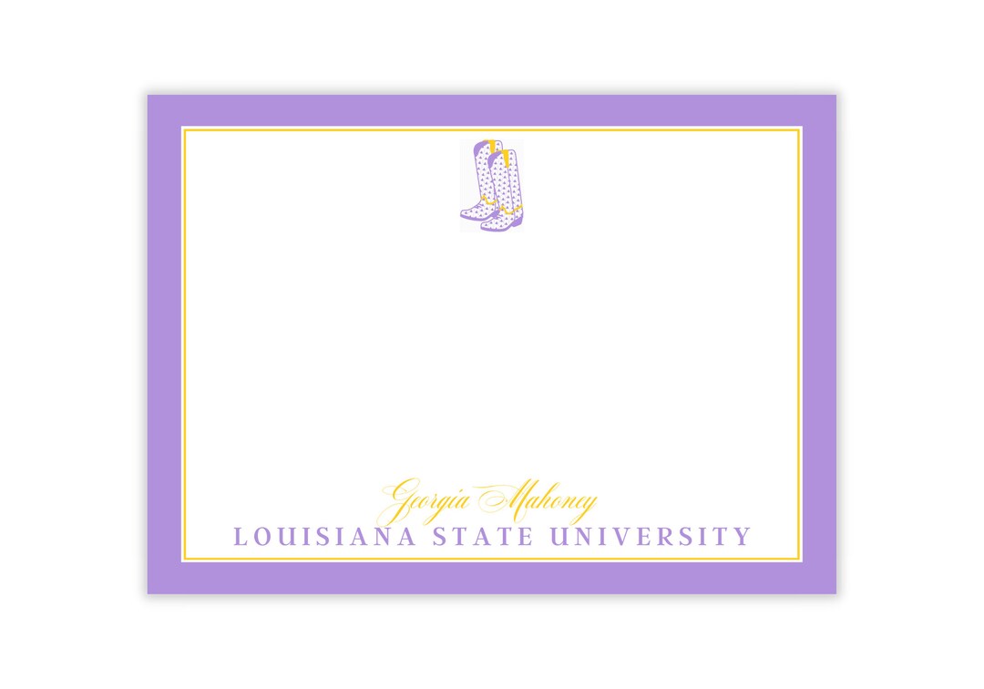 Custom College Stationery, Louisiana Stationery LSU Stationery ...