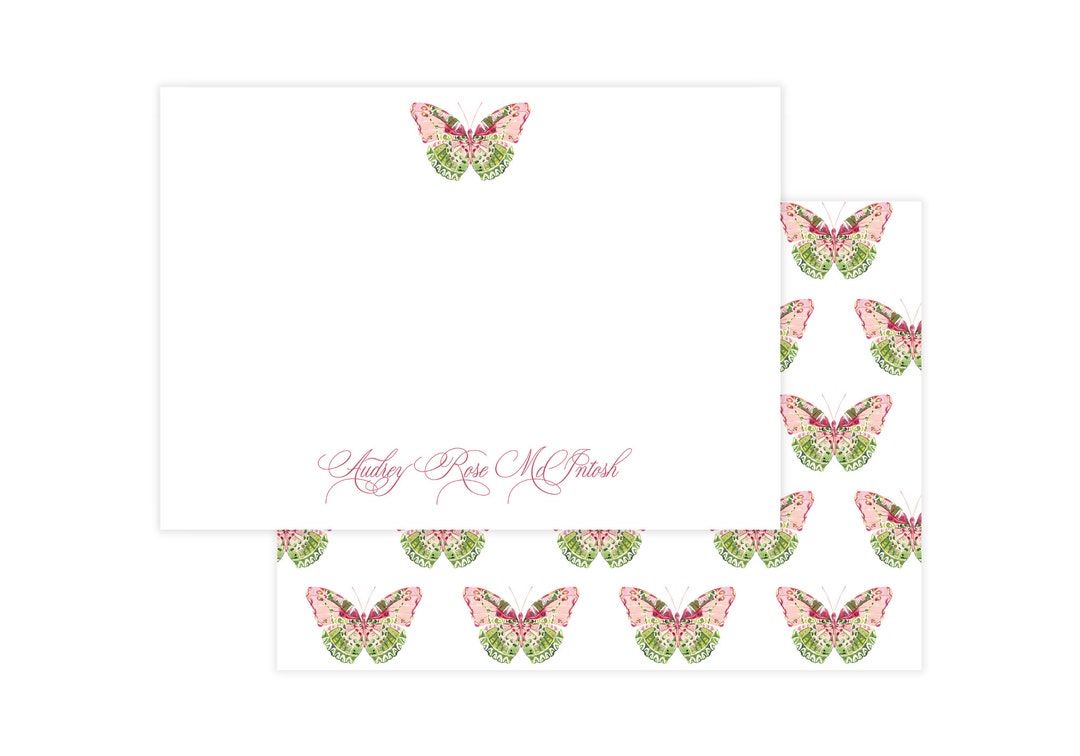Butterfly Stationery, Watercolor Stationery, Custom Stationery ...