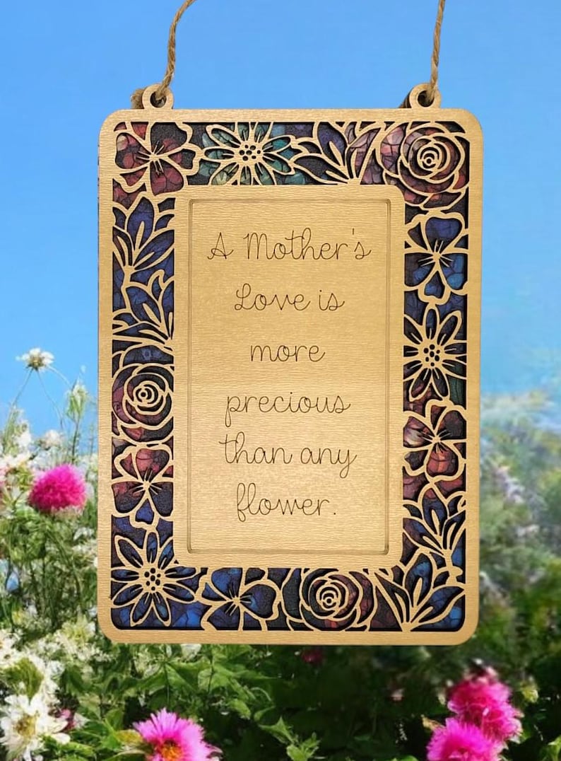 Rectangle Flower Suncatcher SVG, Great for Mother's Day, Includes 2 ...