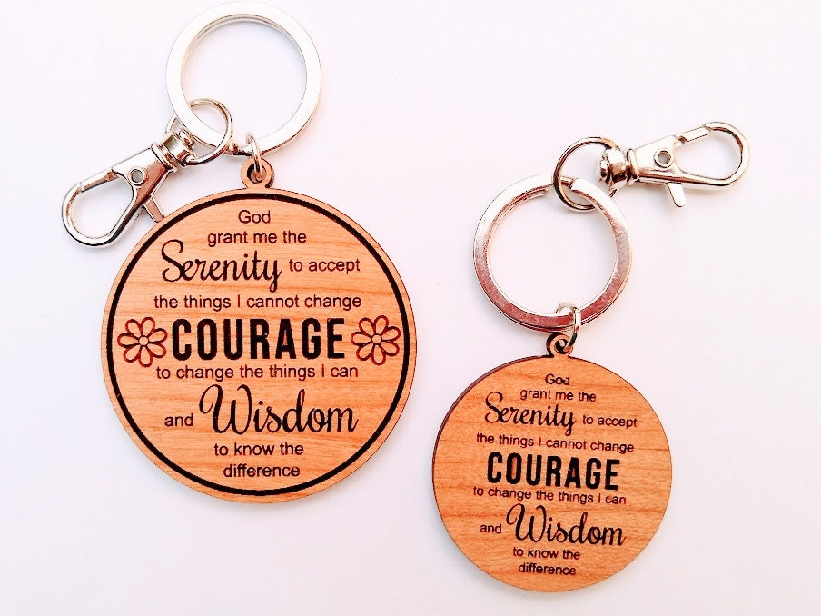 Engraved Serenity Prayer Keychain SVG for Glowforge - Etsy