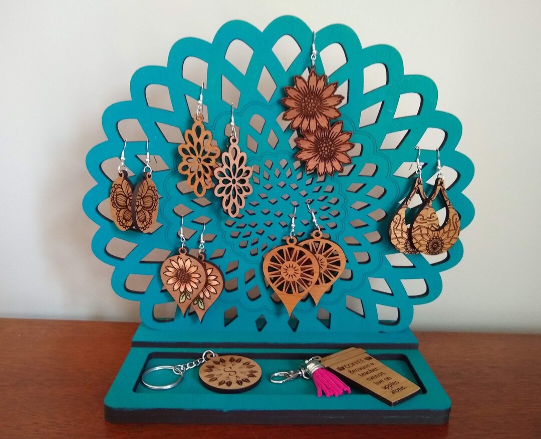 Earring Display SVG File, Boho Earring Holder Digital Cut File, 2 Sizes ...