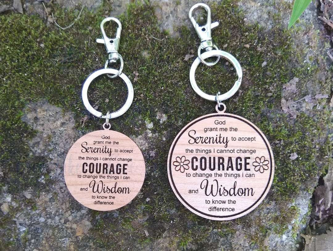 Engraved Serenity Prayer Keychain SVG for Glowforge, Inspirational Key ...