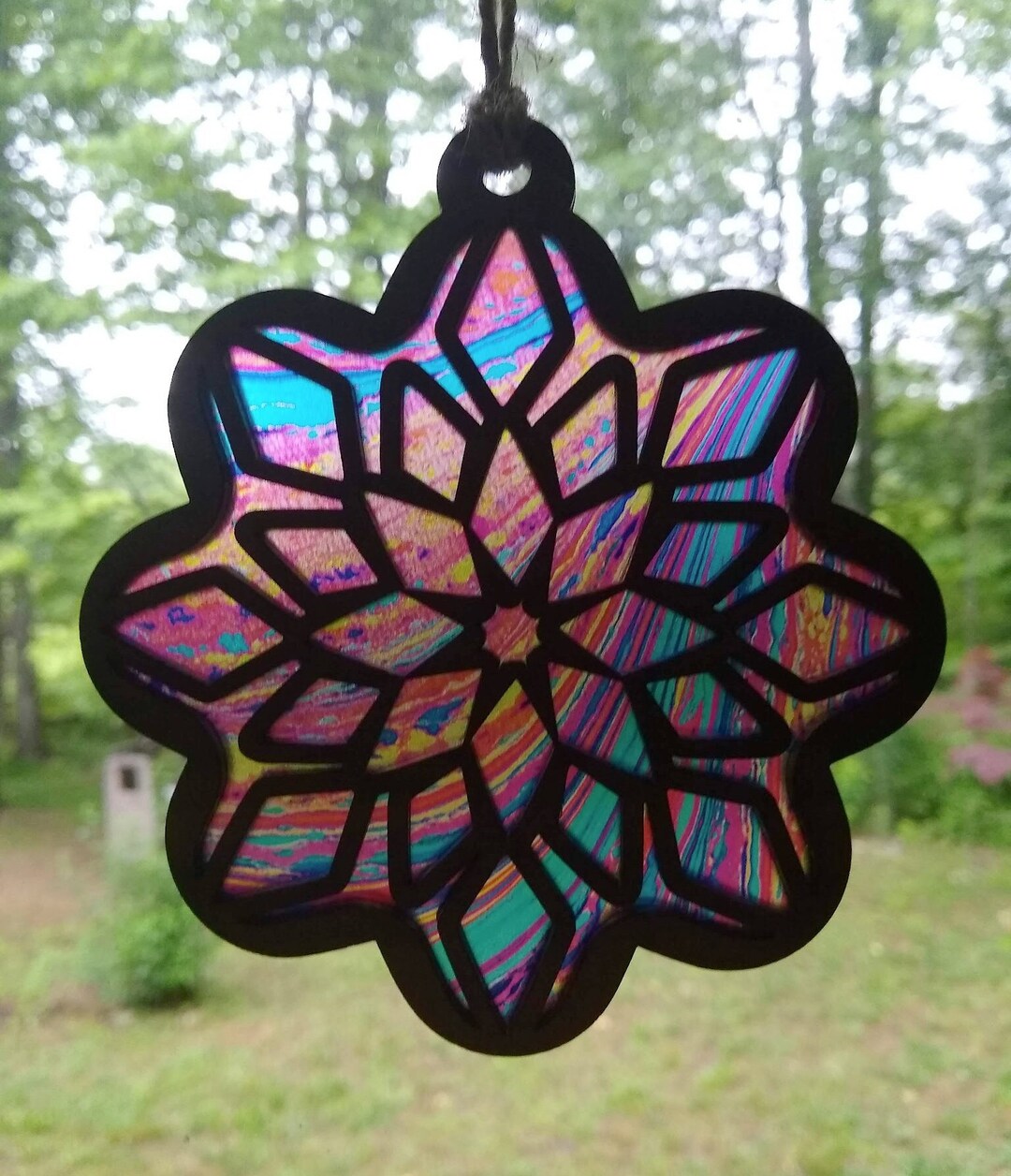 Star Suncatcher SVG for Glowforge Laser, Car Charm, Mandala Christmas ...