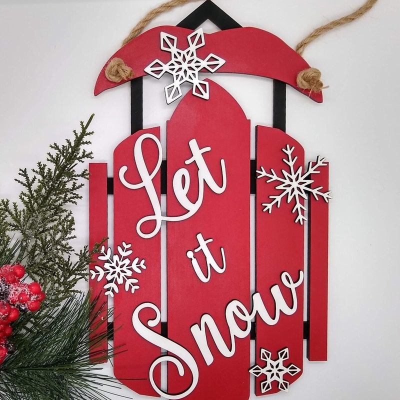 Vintage Sled Door Hanger - Etsy