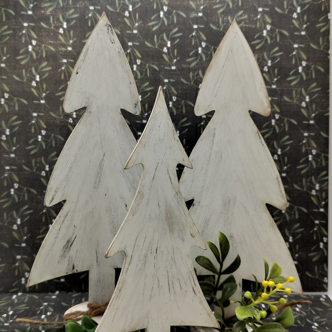 Standing Trees SVG for Laser, Farmhouse Mantel Decor Digital Cut File ...