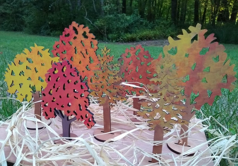 Laser Cut Trees SVG for Glowforge Laser Fall Mantel Decor - Etsy
