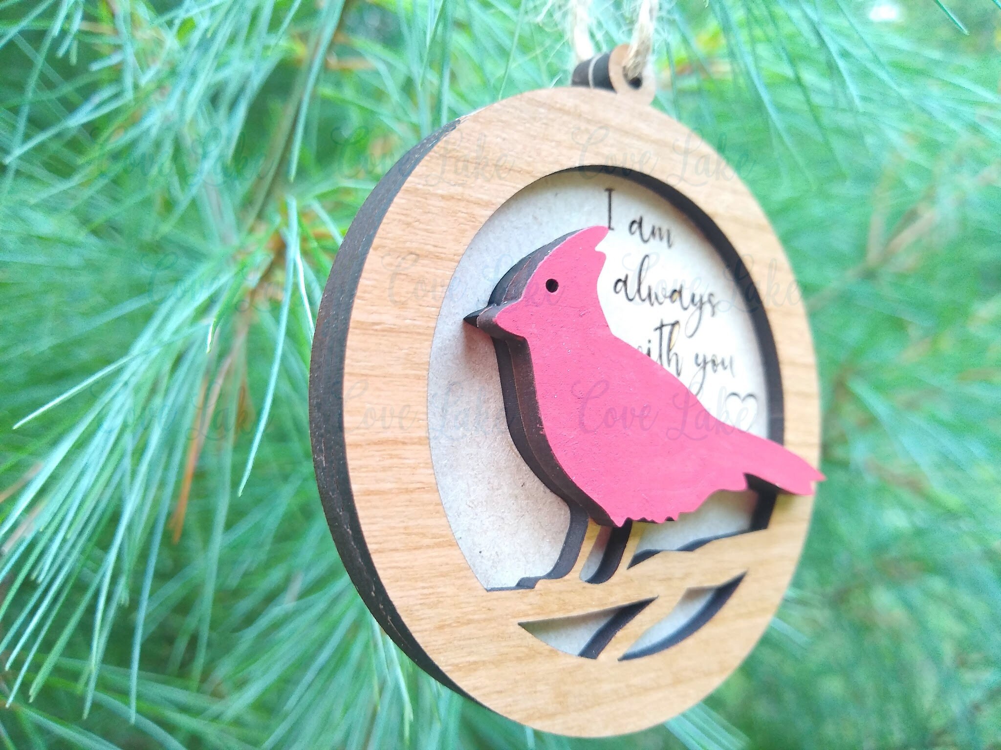Christmas Cardinal Memorial Ornament Laser Cut Template I Am - Etsy
