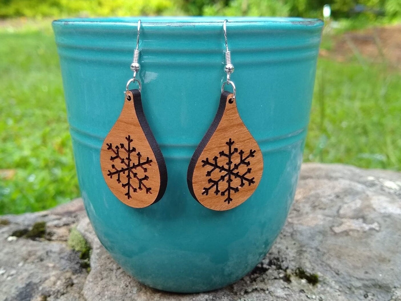 Engraved Snowflake Earring SVG File for Glowforge, Winter Earring Cut ...