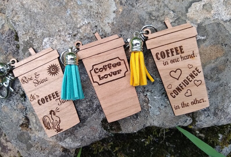 Coffee Keychain SVG Engraved Key Chain SVG File for - Etsy