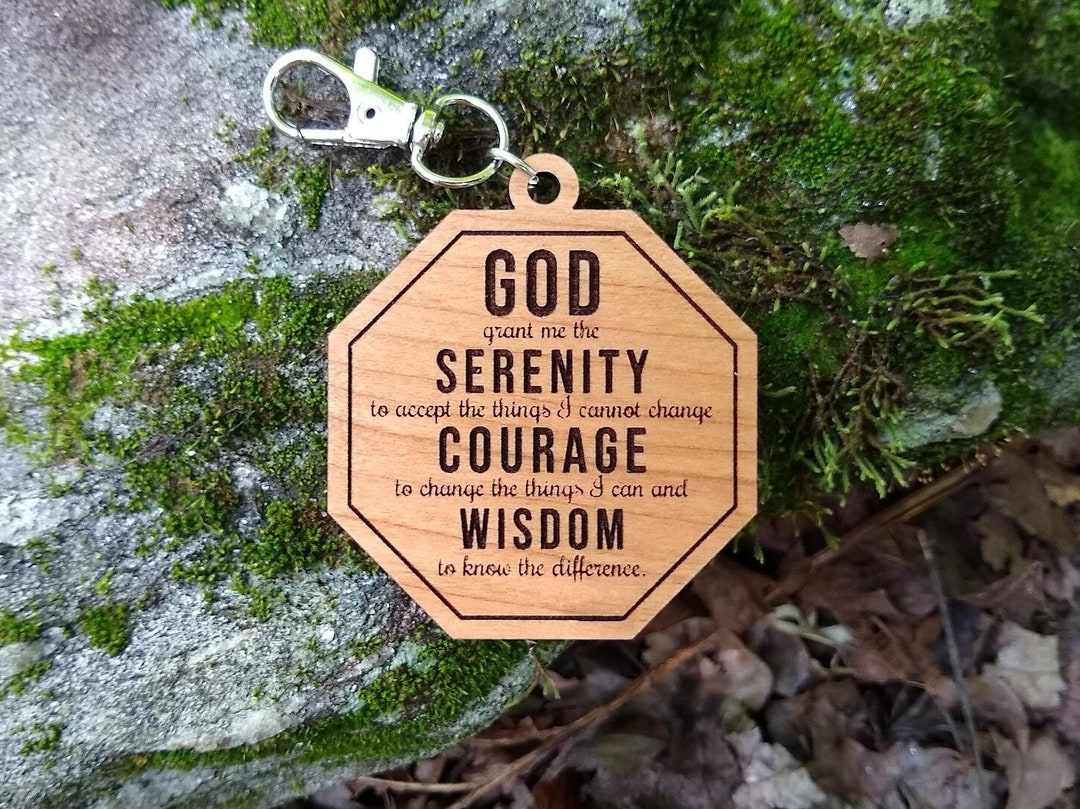 Serenity Prayer Keychain SVG for Glowforge, Motivational Quote Digital ...