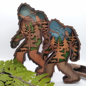 Layered Bigfoot Svg for Glowforge, Sasquatch Wall Art Digital Cut File ...