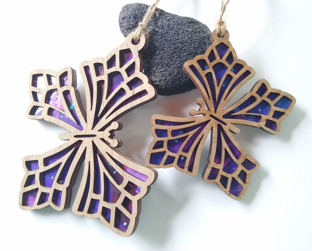 Butterfly Suncatcher SVG for Glowforge Laser, Butterflies Cut File, Car Charm, Hanging Ornament ...