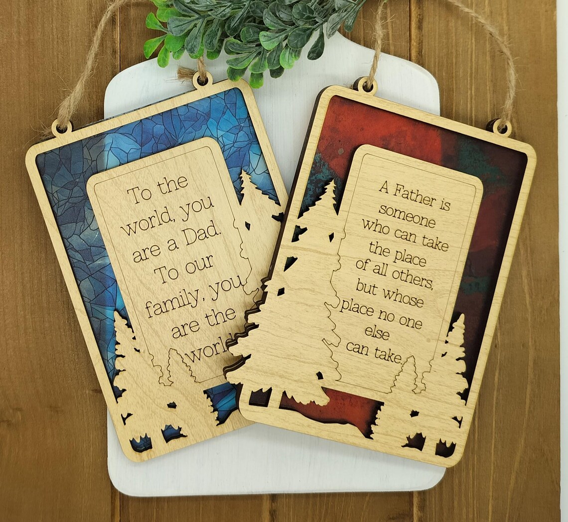 Rectangle Suncatcher SVG, Includes 2 Styles Father Quotes, Great for ...