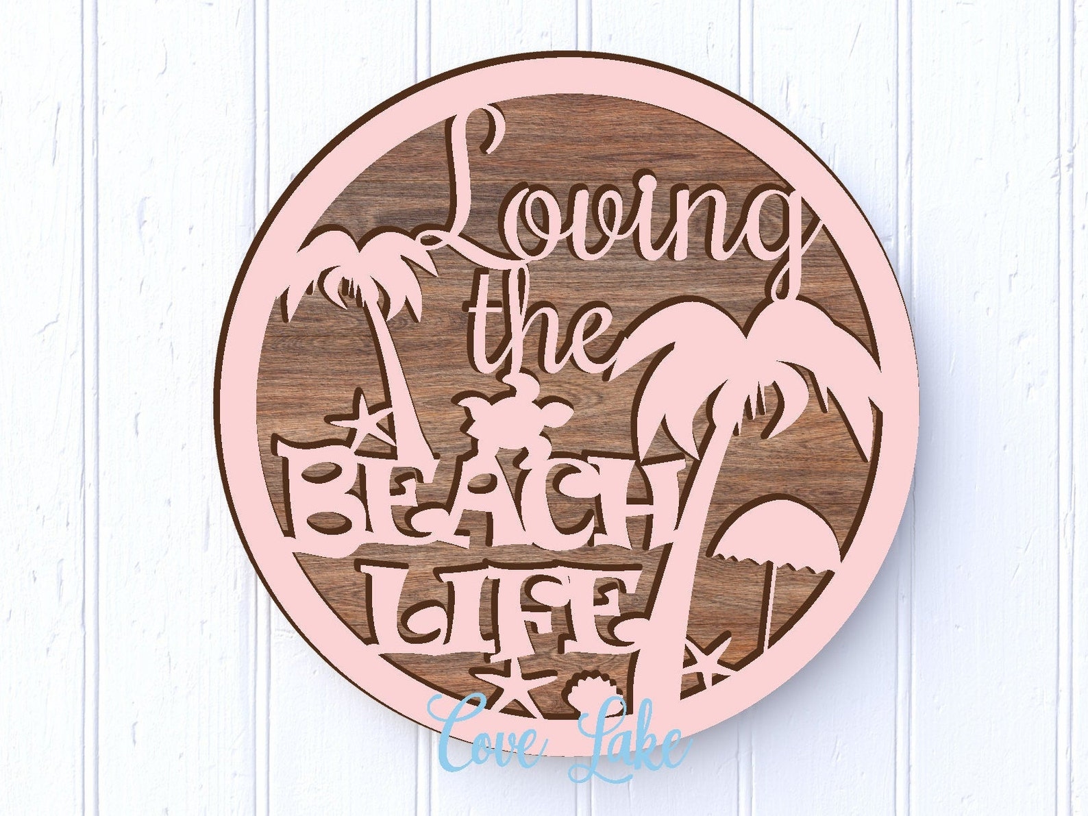 Loving the Beach Life Sign Svg for Glowforge Palm Trees Laser | Etsy