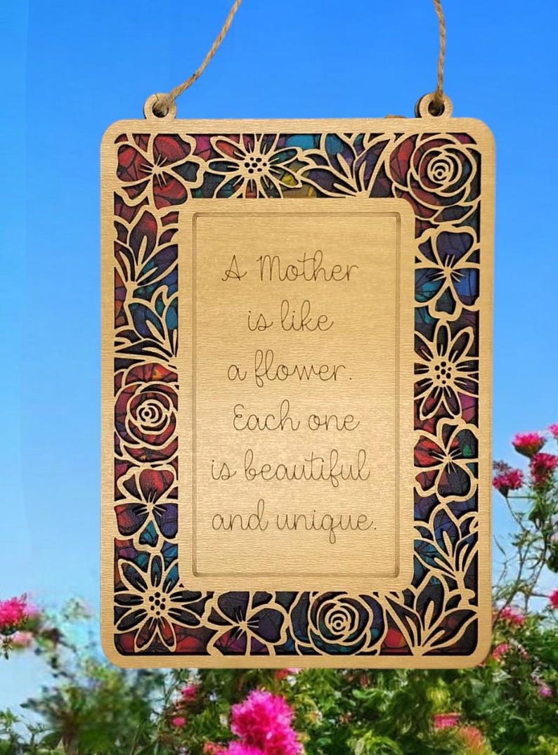 Rectangle Flower Suncatcher SVG, Great for Mother's Day, Includes 2 ...