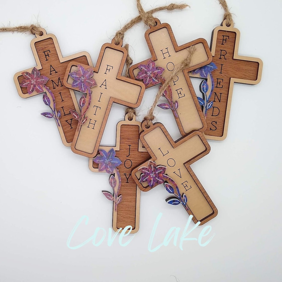 Layered Cross Ornament Laser Cut File, Christian Ornament SVG for ...