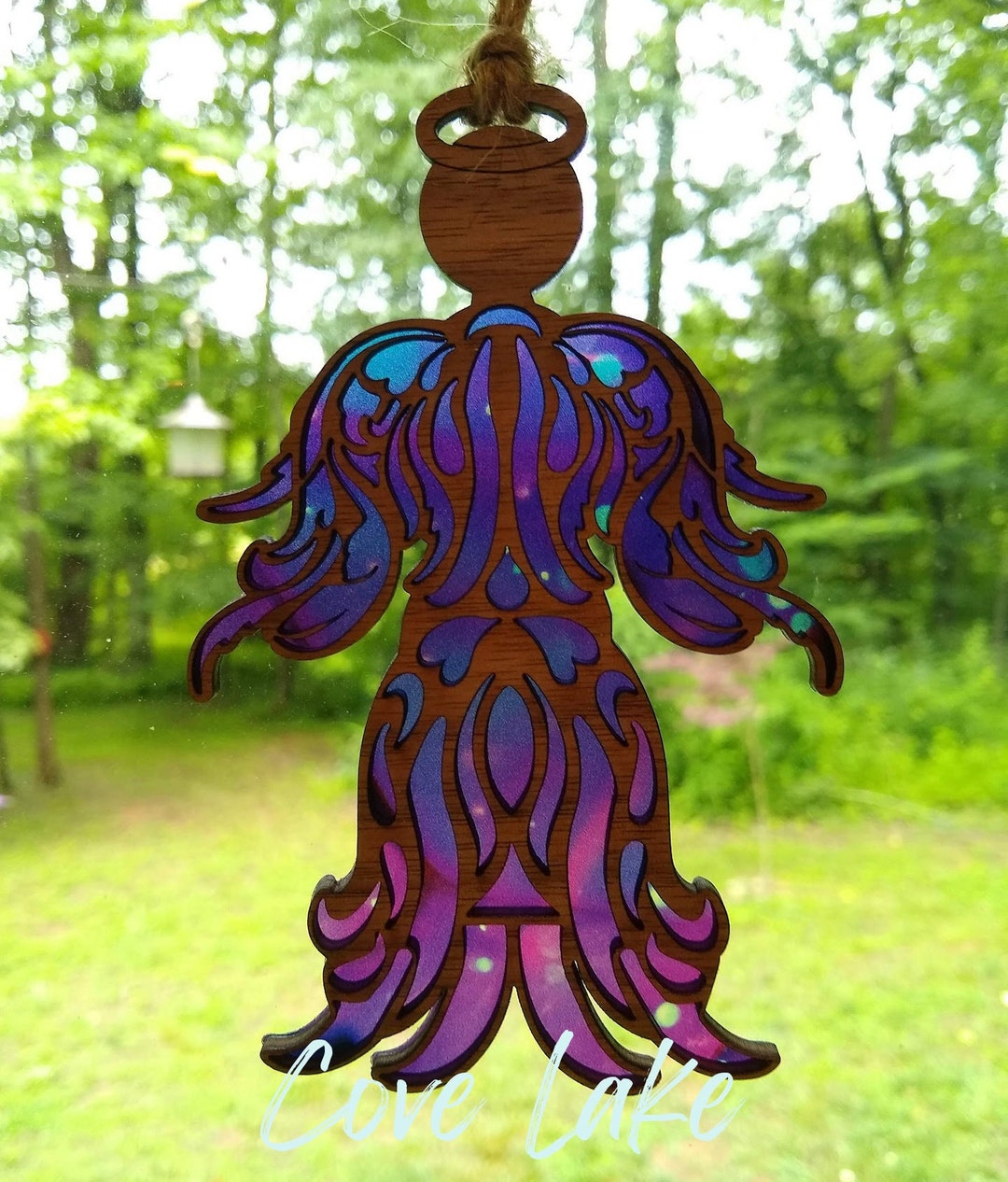 Angel Suncatcher SVG for Glowforge Laser, Car Charm, Religious Ornament ...