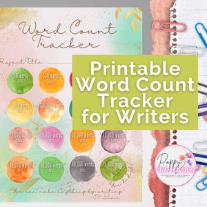 Word Count Tracker Printable Instant Download Tools for - Etsy