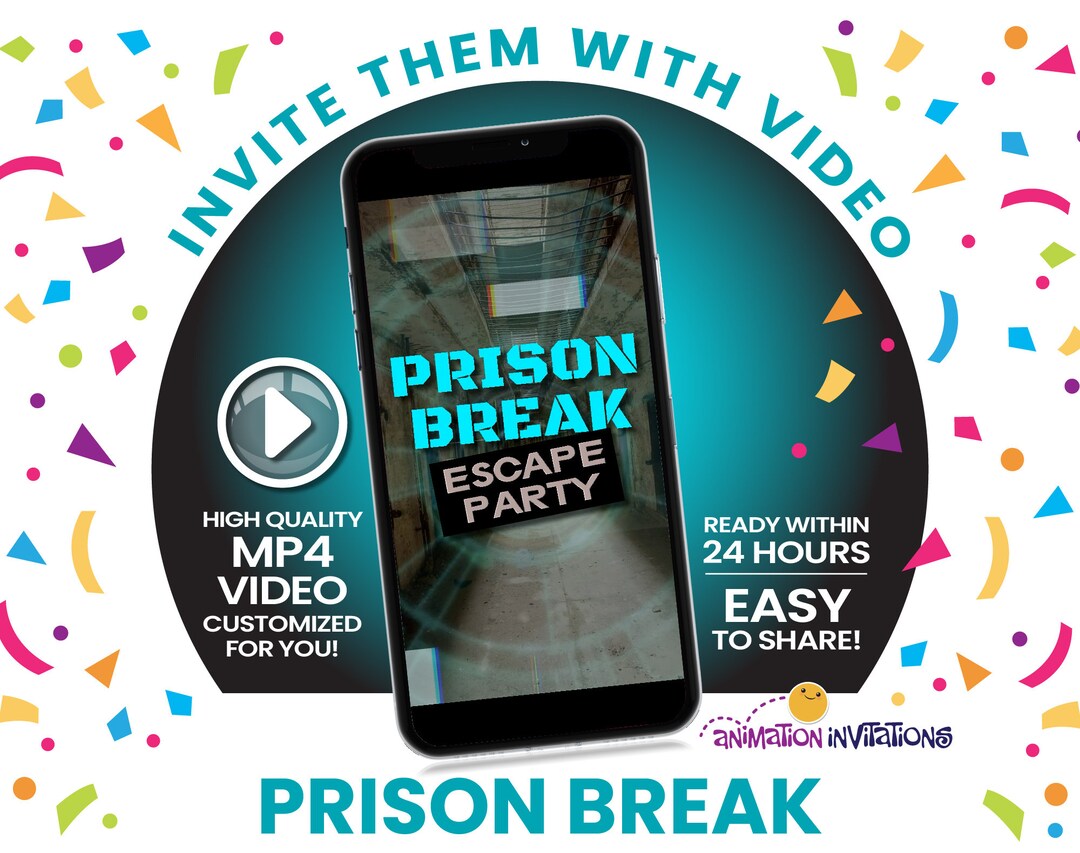 Prison Break Escape Room Video Invitation | Digital MP4 Invite for Jail ...