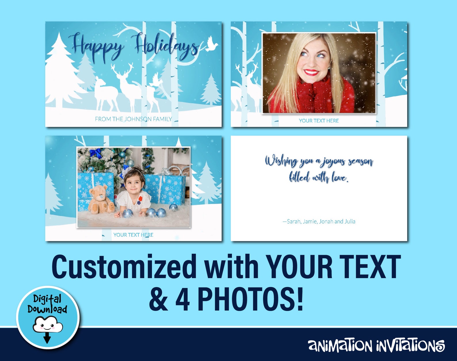 Winter Snow Scene Holiday Card Animated Holiday Card Nature Snowy ...