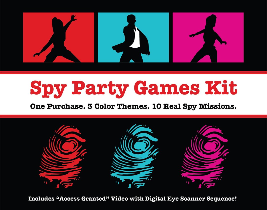 Spy Party Games Kit – 10 Spy Missions + Badge With Eye Scanner Access ...