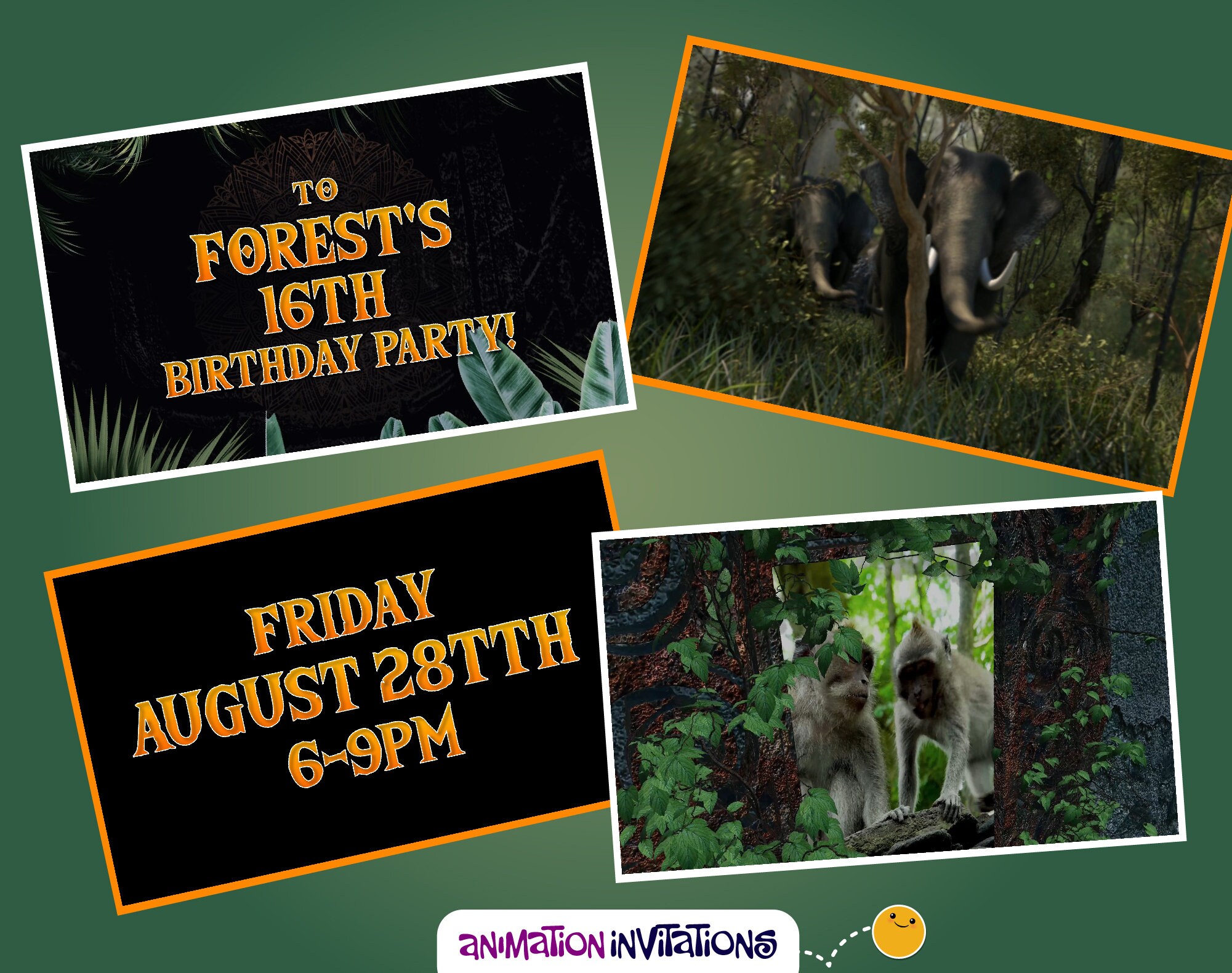 Jungle Escape Room Party Video Invitation. Jungle Birthday Party Invite ...