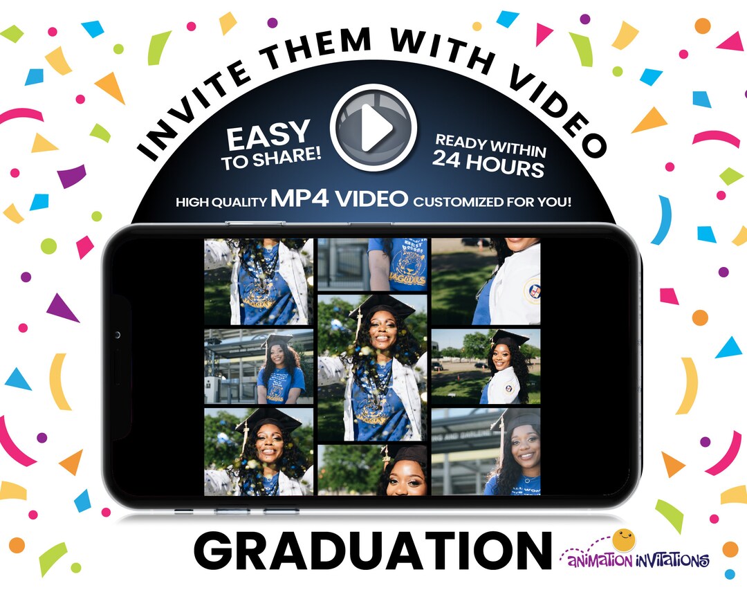 Graduation Party Video Invitation for High School, College or Any Level ...