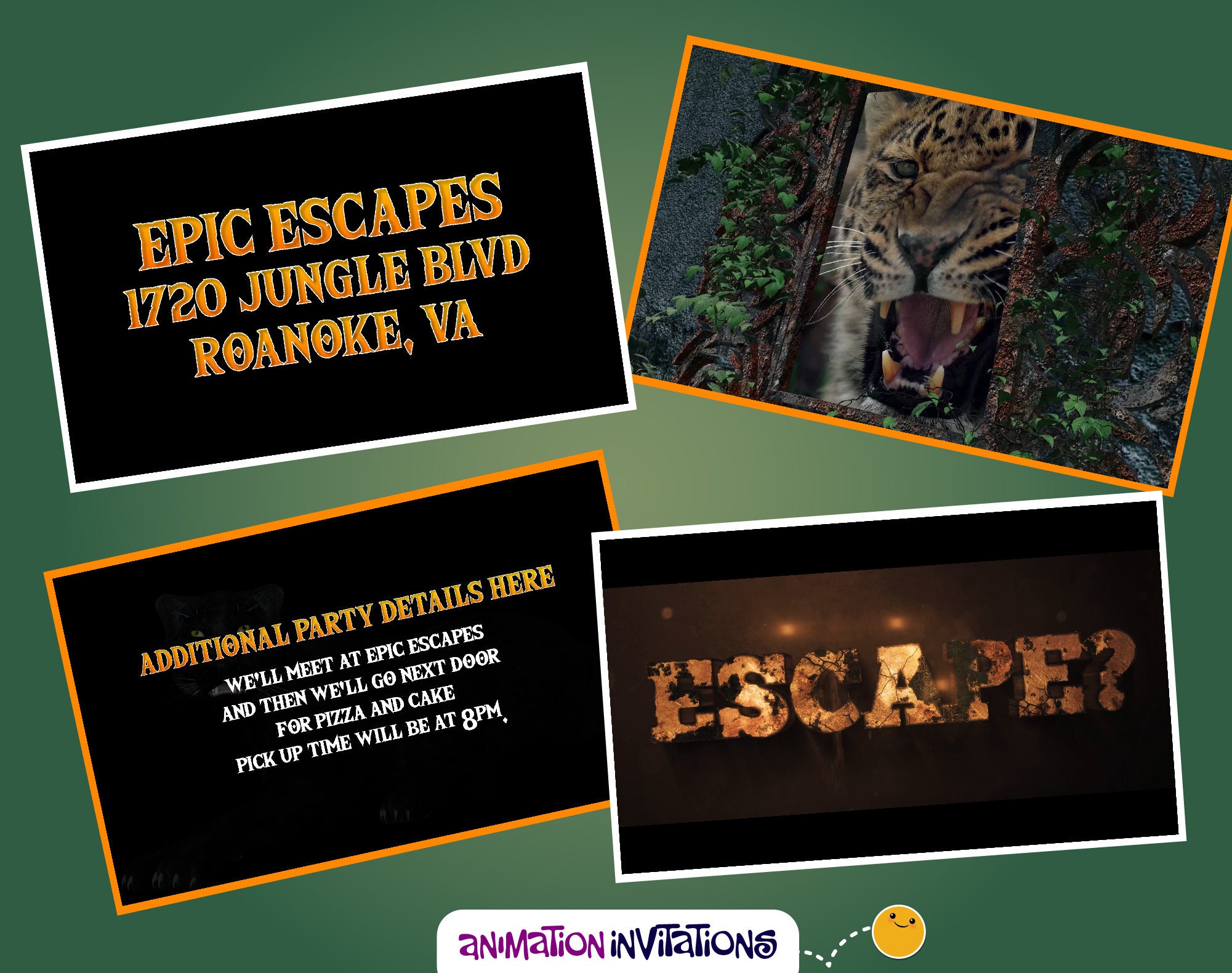 Jungle Escape Room Party Video Invitation. Jungle Birthday Party Invite ...