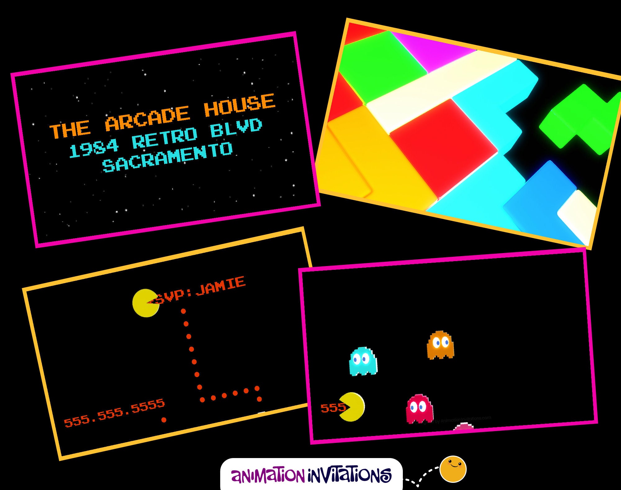 Arcade Party Video Invitation. 80s Retro Video Game Birthday Party ...