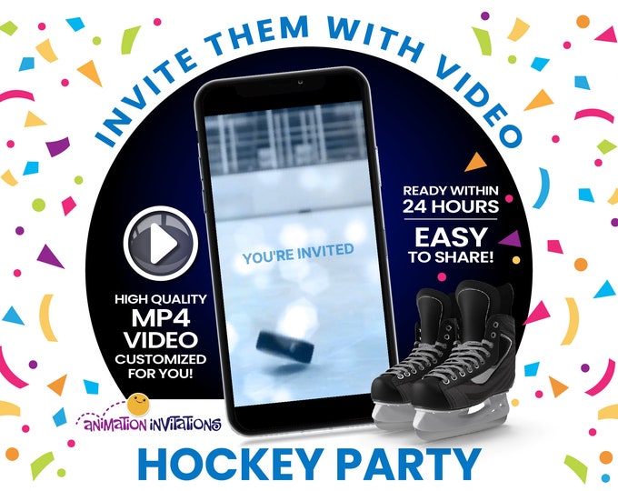 Hockey Birthday Invitation Instant Download Printable File Ice Skating ...