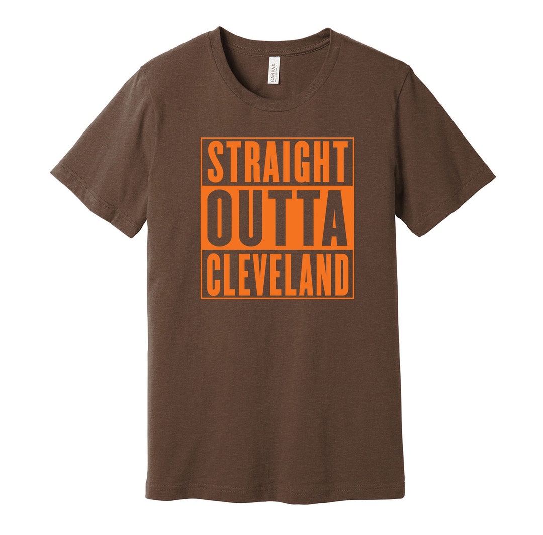 Straight Outta Cleveland Camisa de parodia de hip hop Camiseta marrón y ...